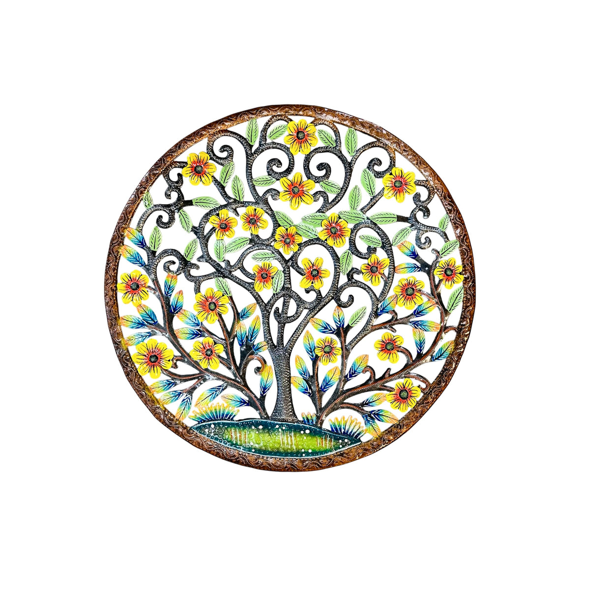 Yellow Flowers Round – Papillon Marketplace Online